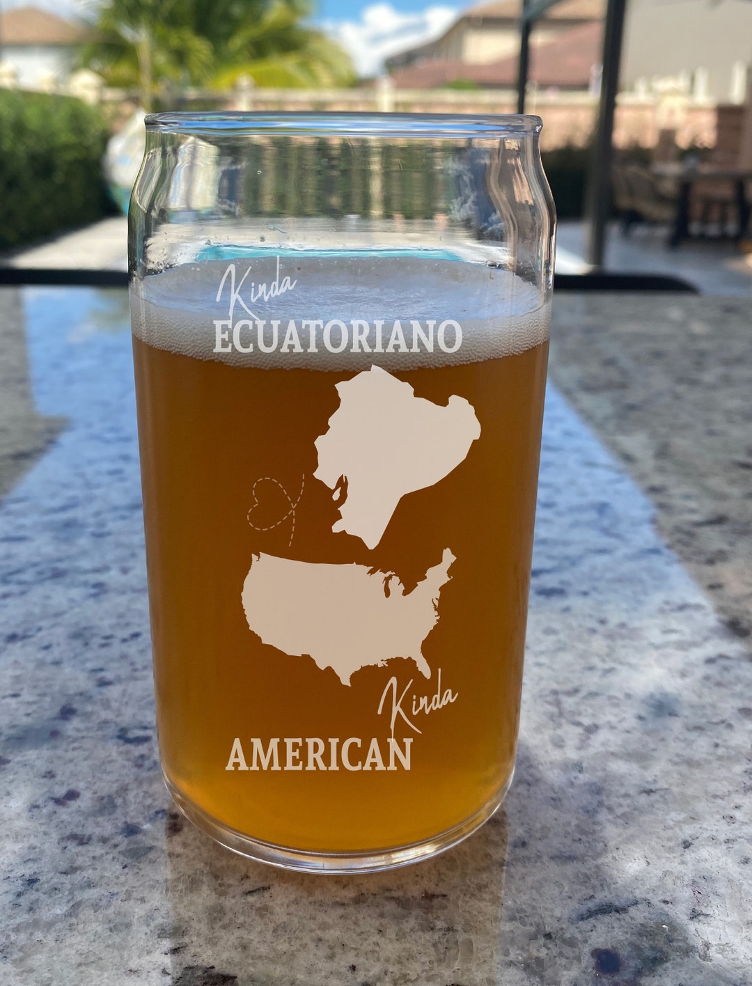 Ecuador Engraved Beer Can Glass 16oz, Custom Country Beer Glass - Etsy