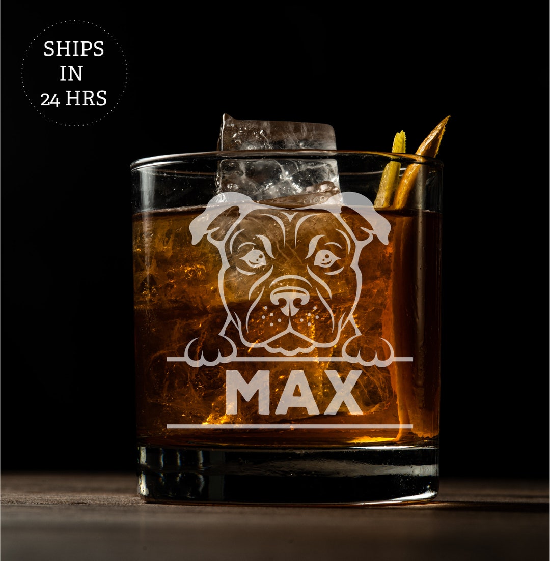 Custom Dog Whiskey Glass, Personalized Old Fashioned Glass, Barware ...