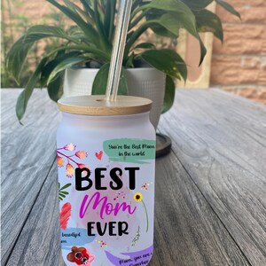 Best Mom Frosted Can, Frosted Glass Can, 13oz Tumbler - Etsy