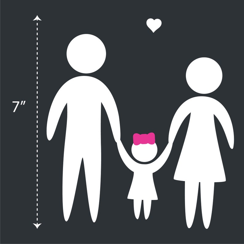 Family Car Sticker Two Girls Adhesive Two Boys Window Decal - Etsy