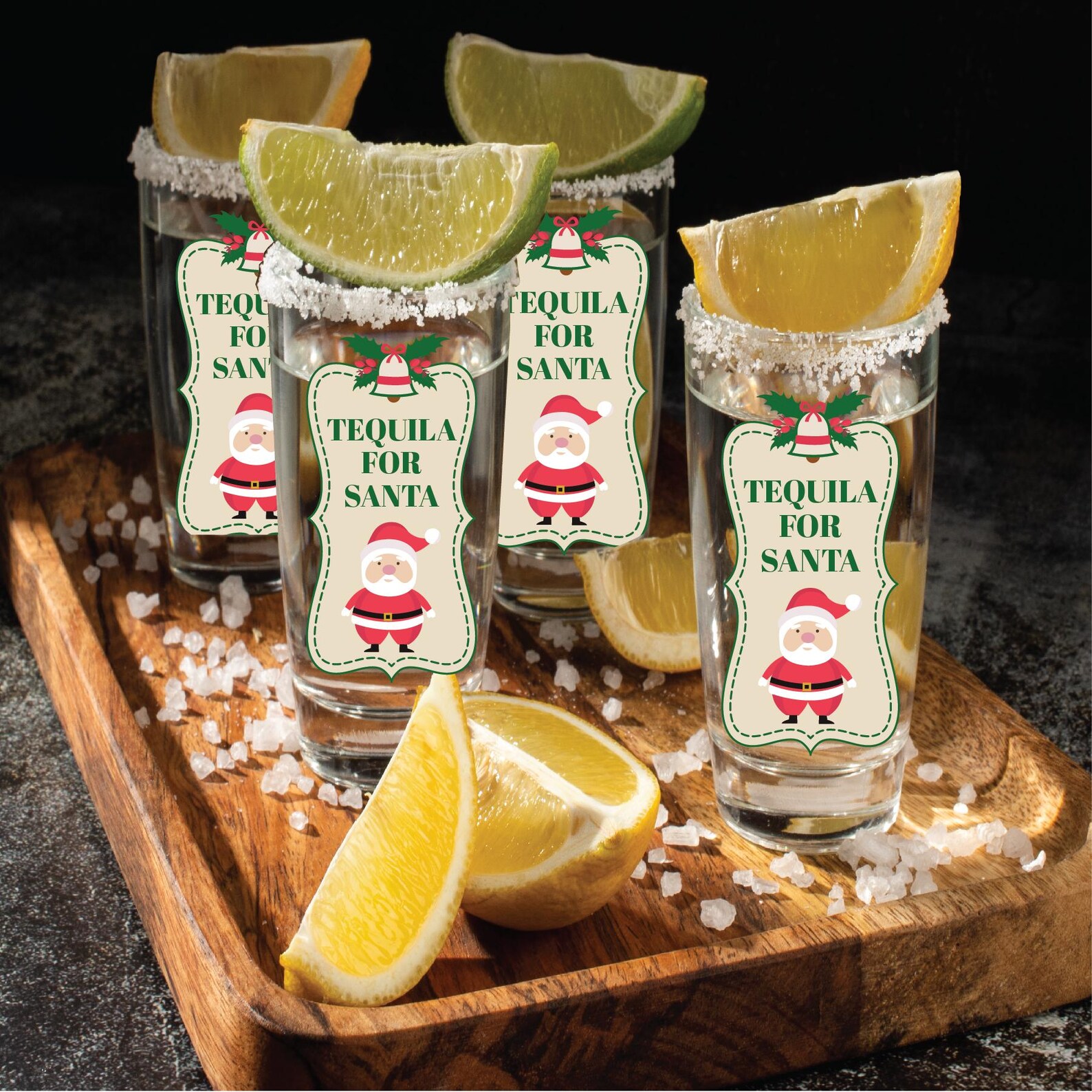 Personalized Santa Shot Glasses, Christmas Holiday Party Favors - Etsy