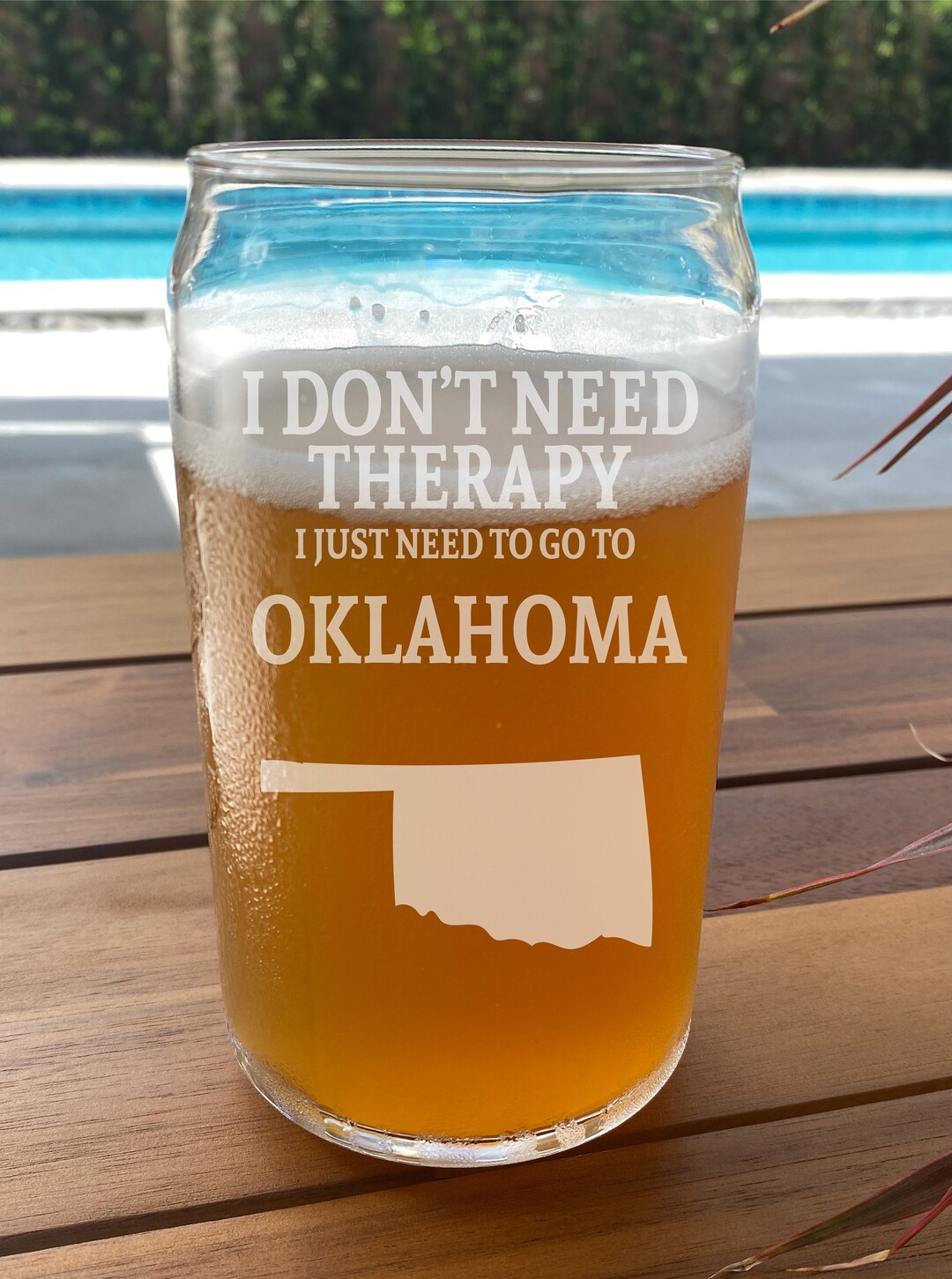 Oklahoma State Beer Glass, Oklahoma Glass Gift, Personalized Birthday ...