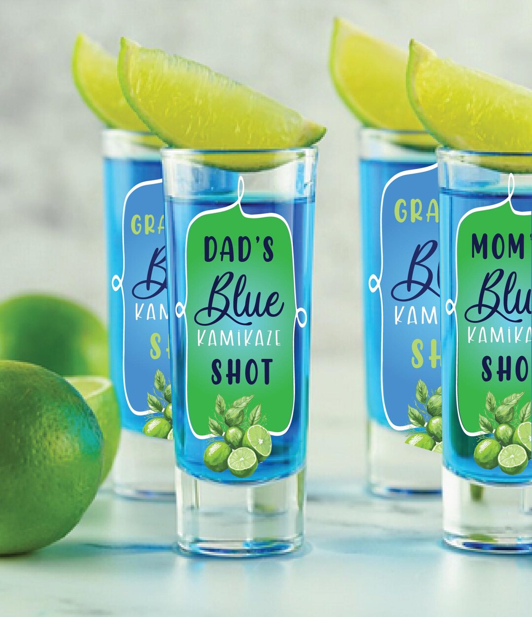 Custom Shot Glasses, Blue Kamikaze Shot Glasses Sets, Shots Glass Set ...