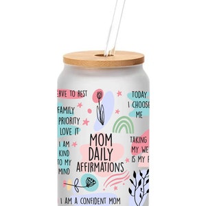 Best Mom Frosted Can, Frosted Glass Can, 13oz Tumbler - Etsy