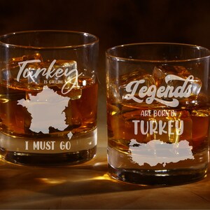 Turkey Map Engraved Glass, Personalized Whiskey Glasses, Turkey City ...