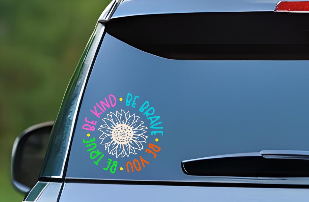 Be Kind Car Decal Motivational Sticker for Car Window, Bumper, Tumbler ...