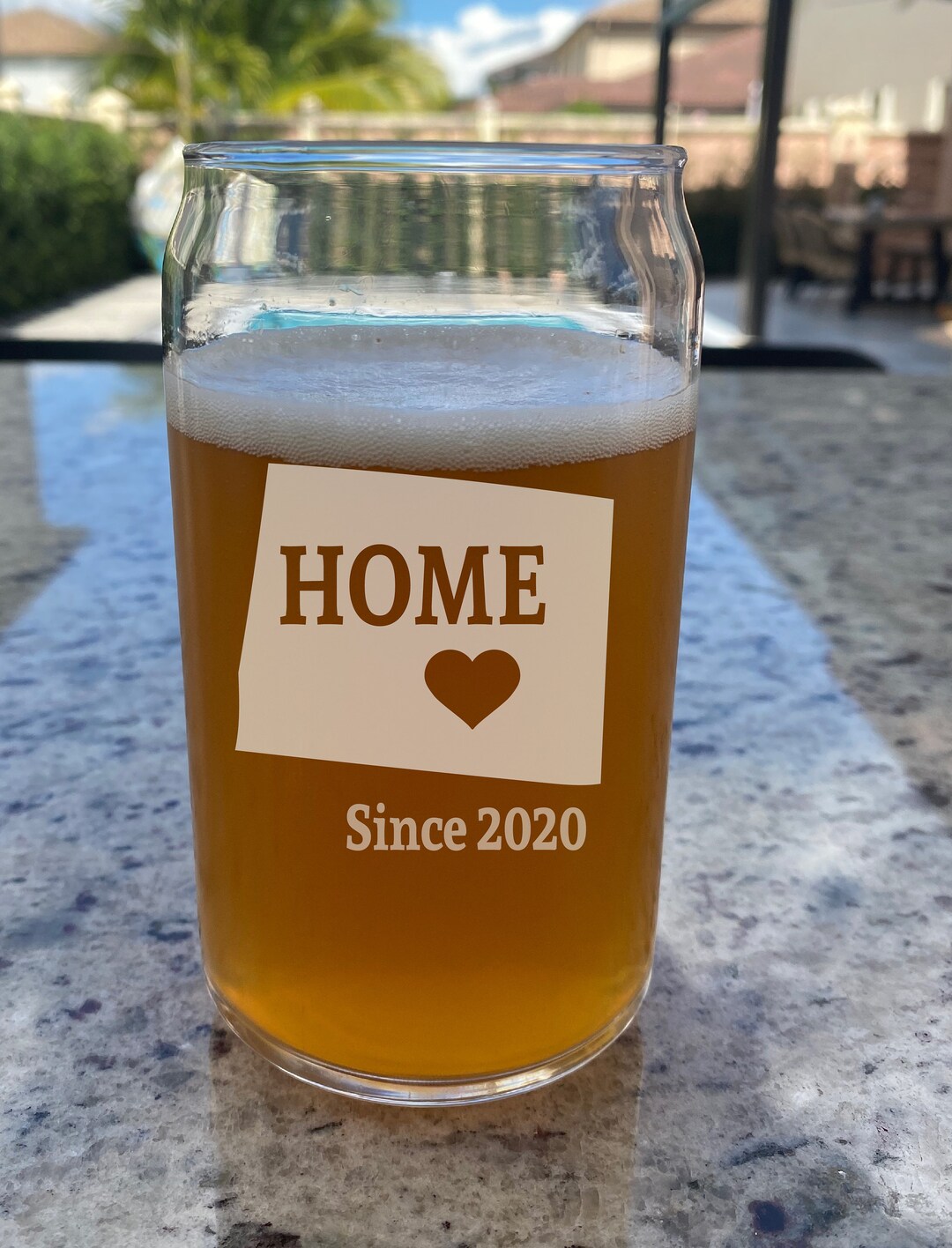 Wyoming Custom Beer Glass, Personalized Etched Glass 16oz, Engraved ...
