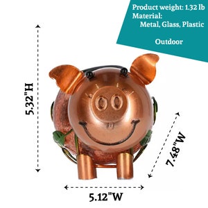 LED Solar Pig, Crackle Ball Garden Decor, Patio Statuary - Etsy