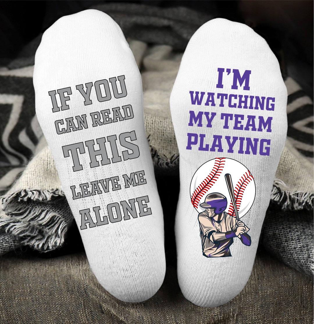 Baseball Team Socks, Watching the Game Socks - Etsy
