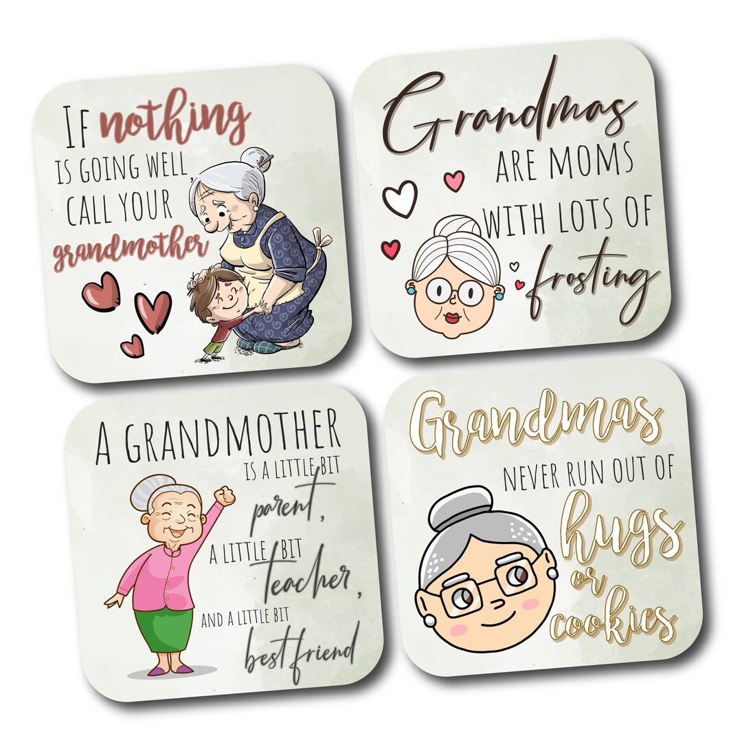 Grandma Custom Coasters: Funny MDF Birthday Gift - Etsy