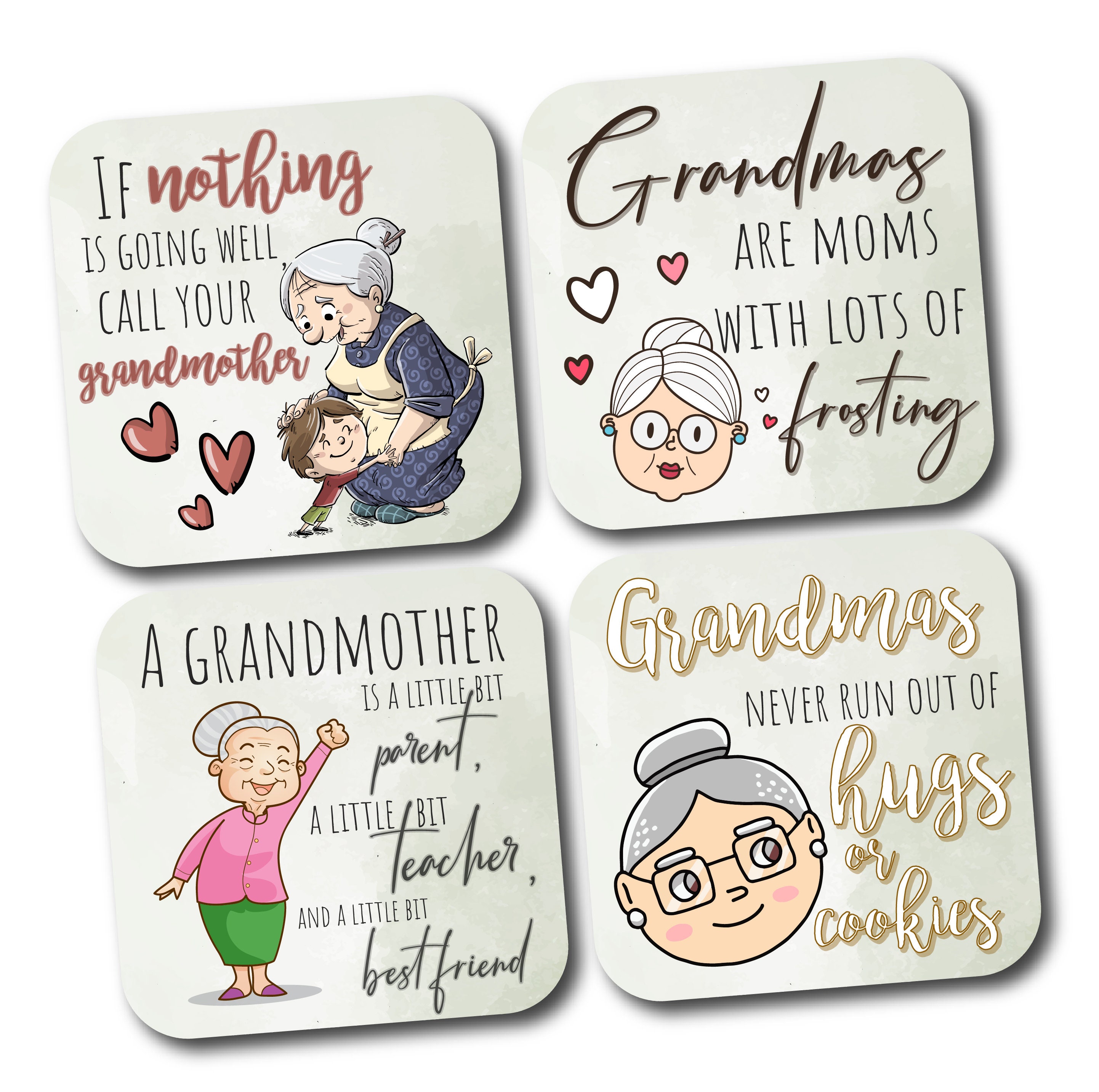 Grandma Custom Coasters: Funny MDF Birthday Gift - Etsy