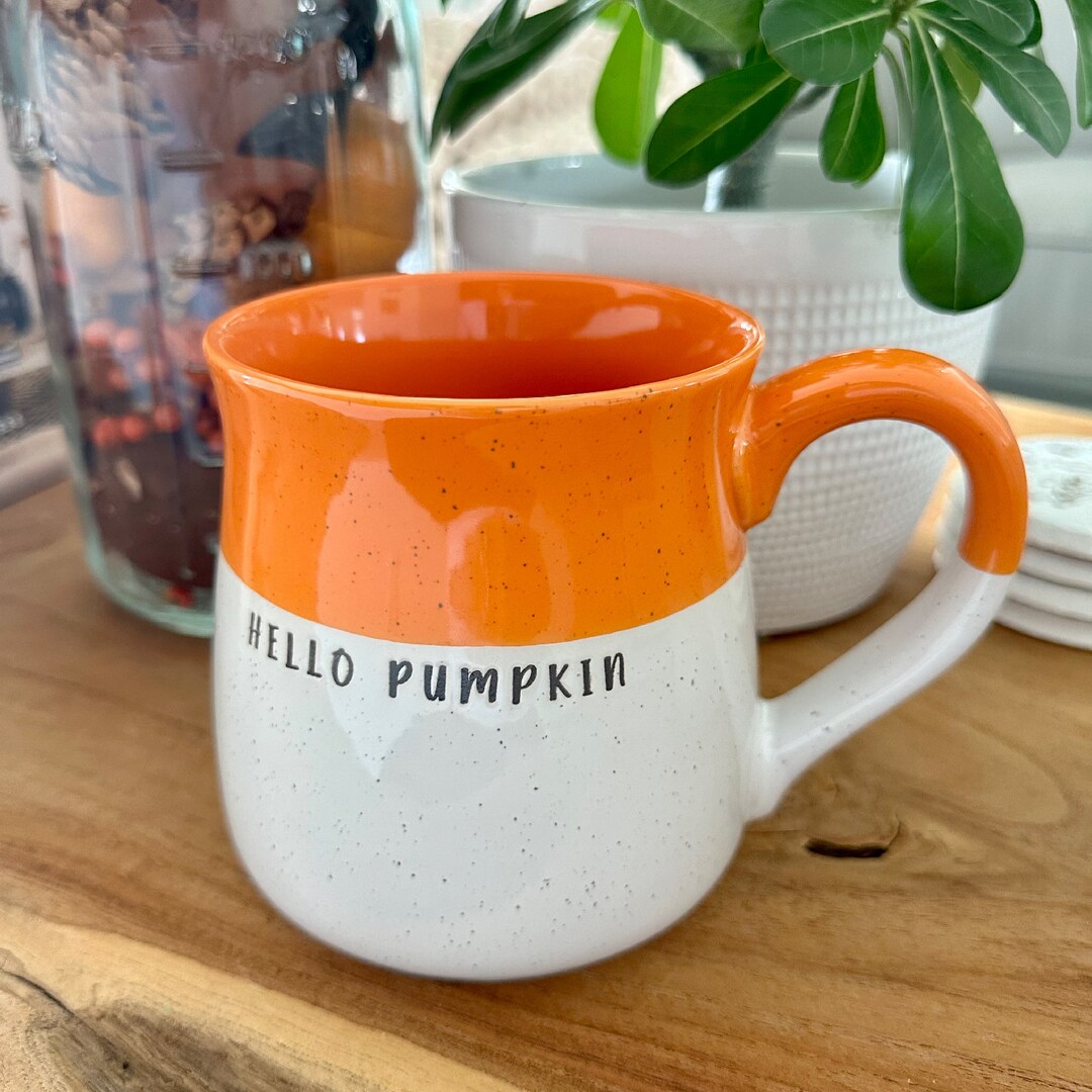 Hello Pumpkin Coffee Mug, Fall Sweater Weather Cup - Etsy