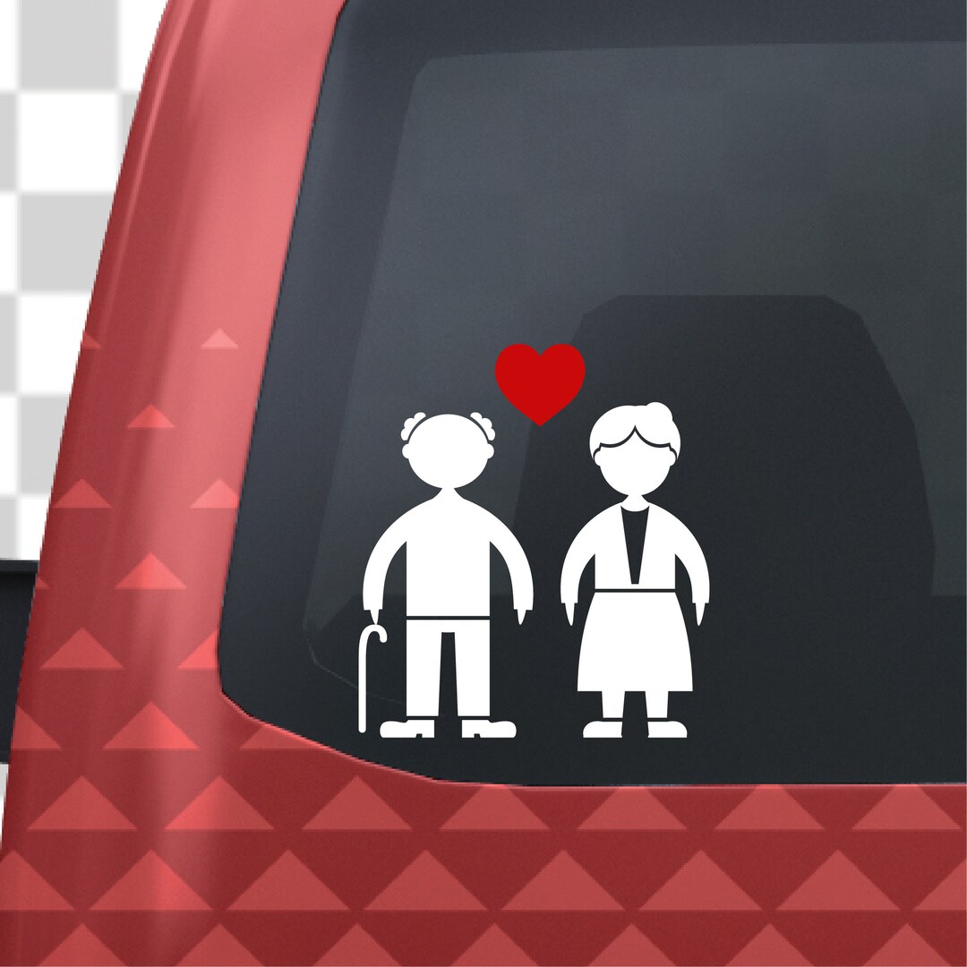 Grandma and Grandpa Car Decal: Custom Window Sticker - Etsy