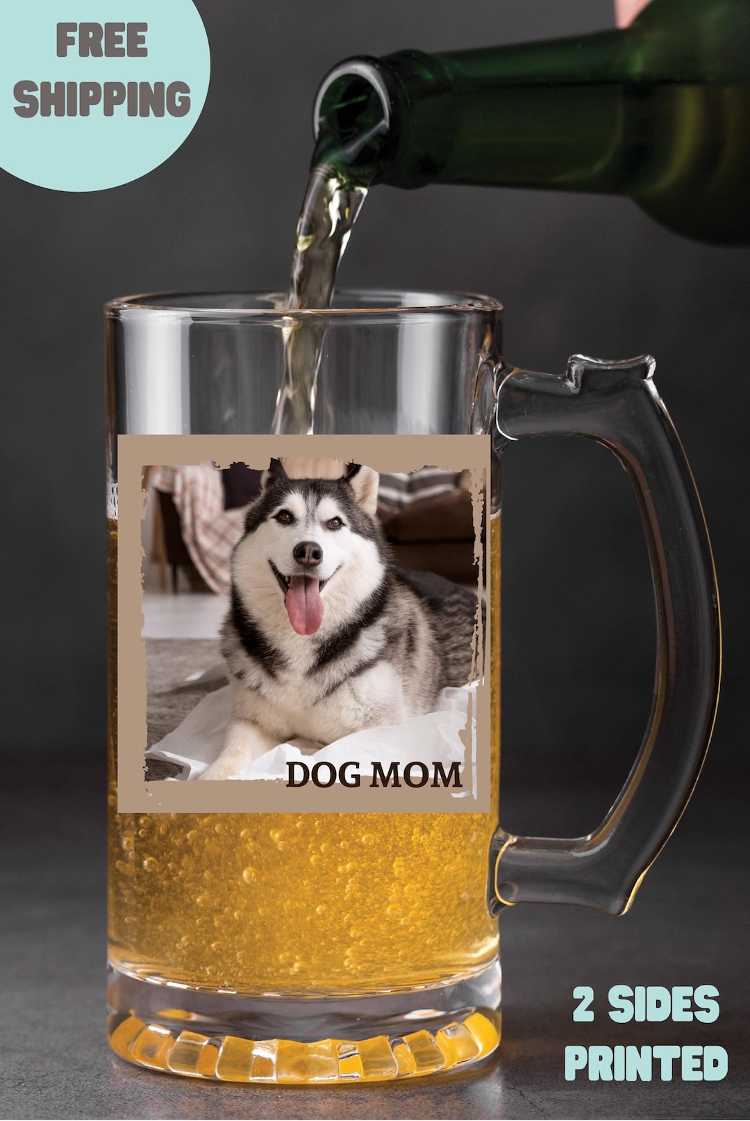 Personalized Pet Photo Beer Mug, Father's Day Gift - Etsy