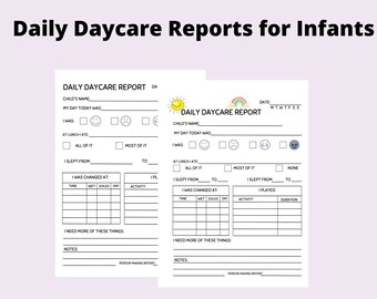 Toddler Daily Report, Daily Log for Daycare, Preschool, Nanny ...
