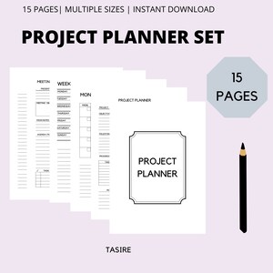 Project Planner Printable, Project Set, Project Organiser, Meeting Task ...