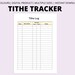 Tithe Log, Church Donation, Charity, Giving Log, Tithe Log Printable ...
