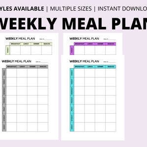 Minimalist Weekly Meal Planner & Grocery List Printable PDF Meal Prep ...