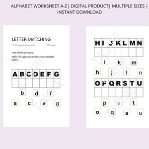 Alphabet Matching Lower and Uppercase, Printable Worksheet, Toddler ...