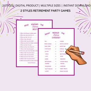 Retirement Party Game Printable, Printable Games, for Her, Retirement ...