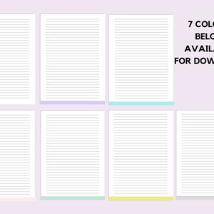 Blank Lined Pages, Printable Lined Paper, Printable Template, Note ...