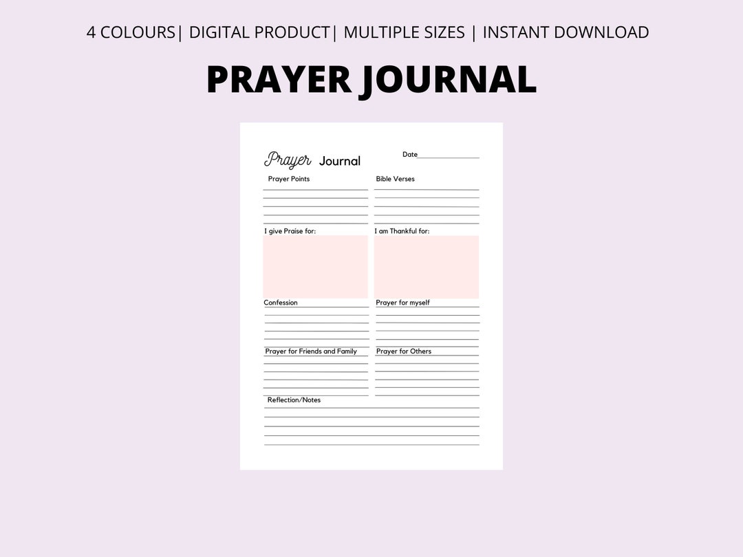 Prayer Journal Printable, Bible Journal, Christian Faith Planner ...