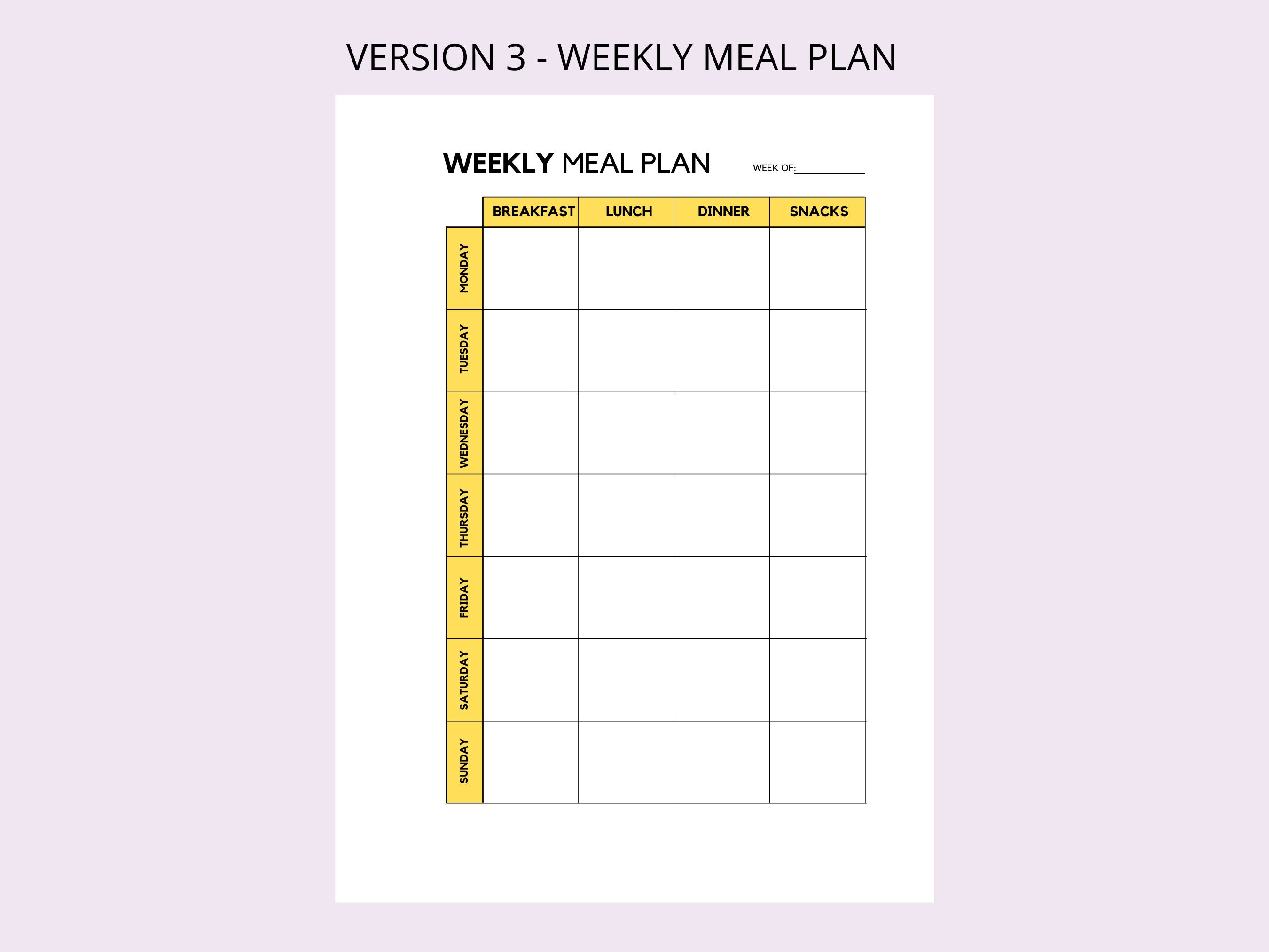 Minimalist Weekly Meal Planner & Grocery List Printable PDF Meal Prep ...