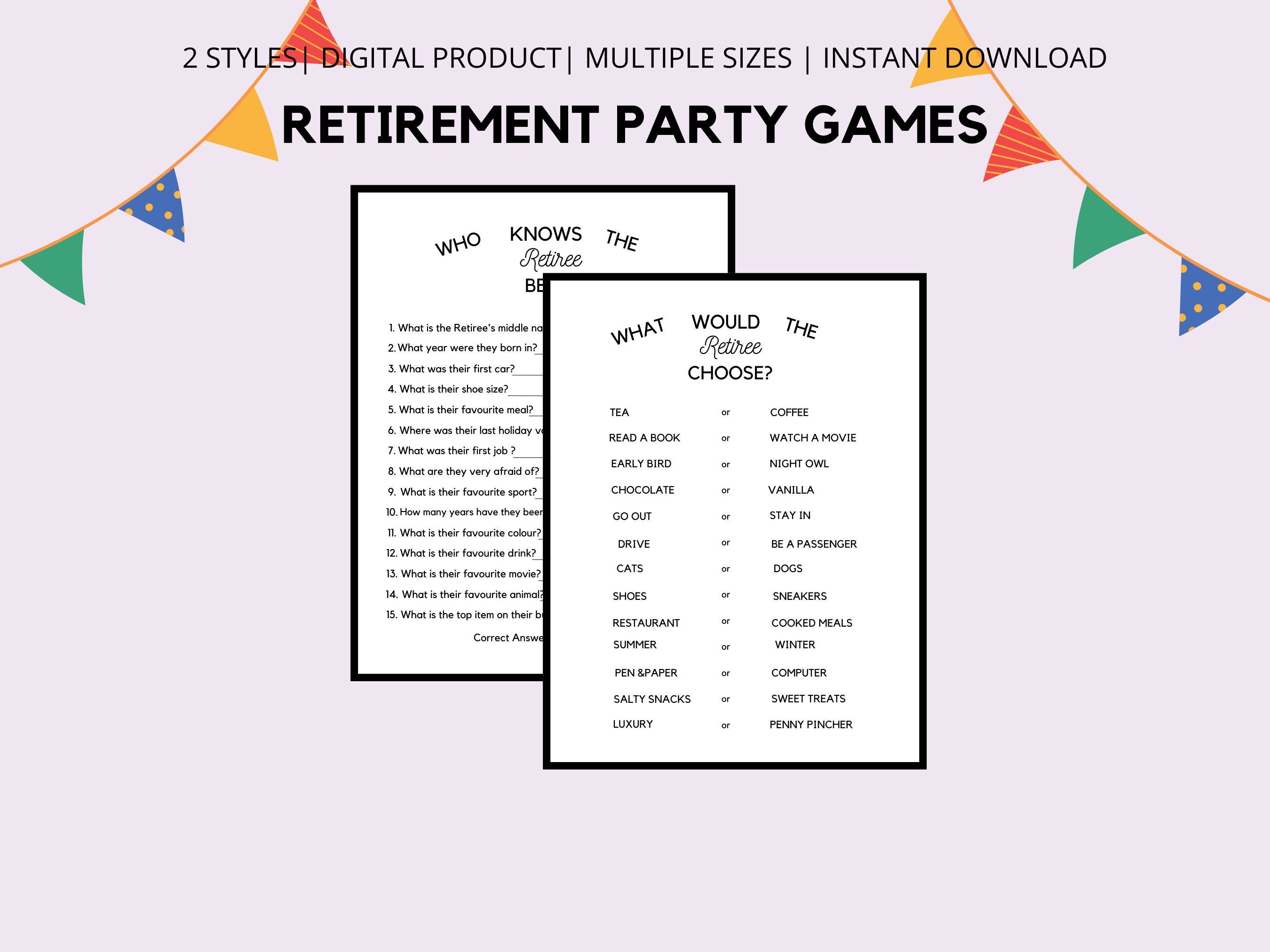 Retirement Party Game, Printable Games, Fun Friendly Feud, Coworker ...