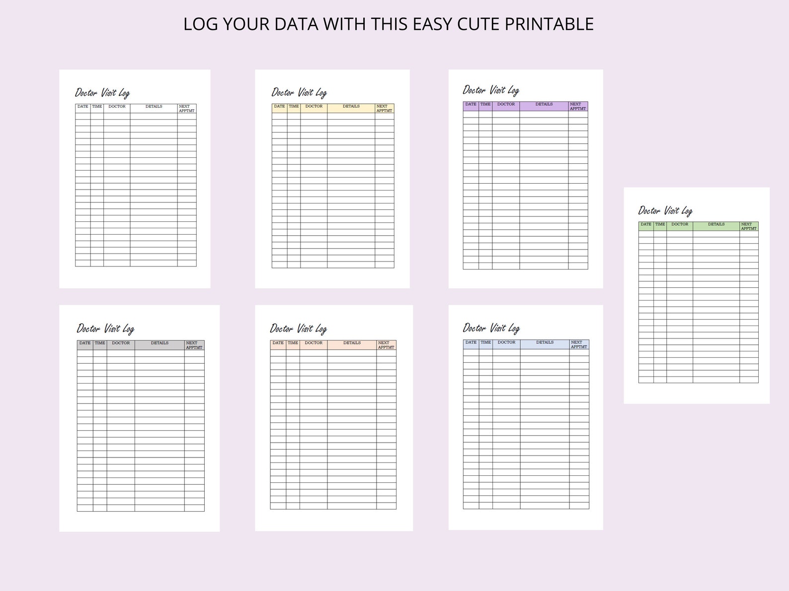 Doctor Visit Log, Doctor Visit Tracker Printable, Doctors Appointments ...