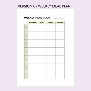 Minimalist Weekly Meal Planner & Grocery List Printable PDF Meal Prep ...