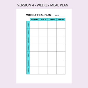 Minimalist Weekly Meal Planner & Grocery List Printable PDF Meal Prep ...
