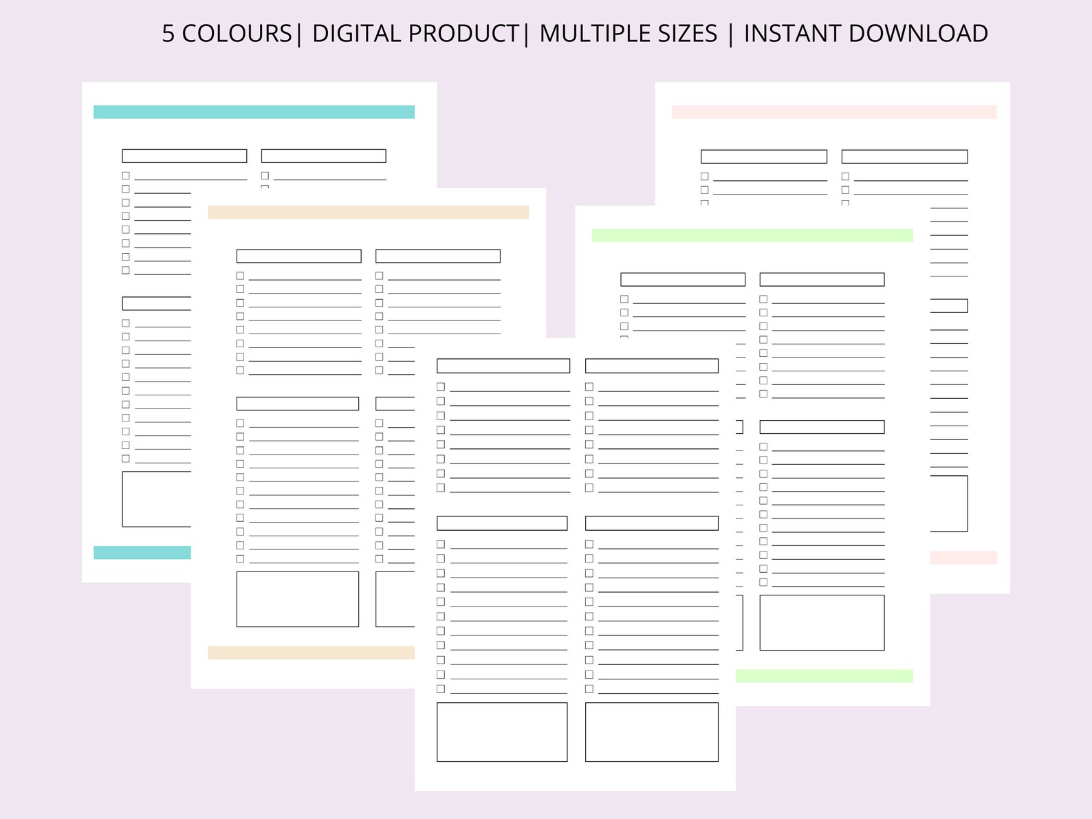 Blank Checklist Planner Printable, Checklist Planner Refill, to Do List ...