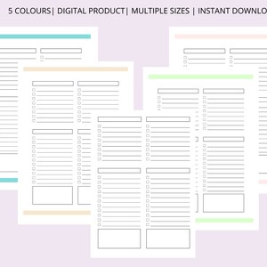 Blank Checklist Planner Printable, Checklist Planner Refill, to Do List ...