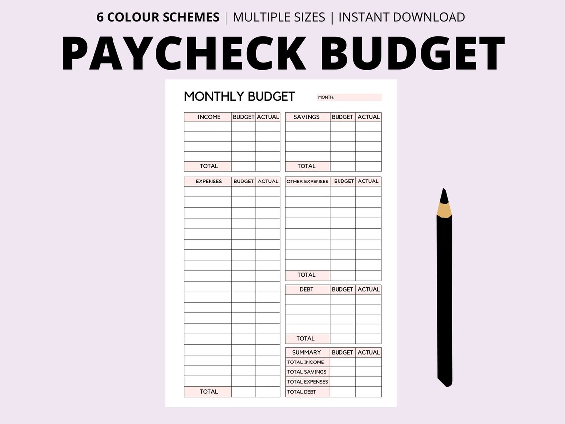 MONTHLY Finance Planner Printable, Print at Home Budget Plan, Budget ...