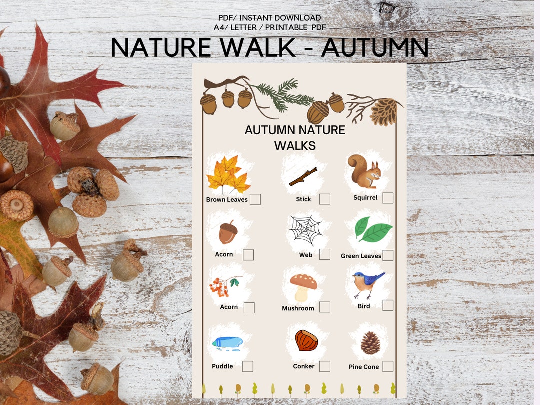 Nature Walks Scavenger Hunt Spotter Sheet Checklist Fall - Etsy