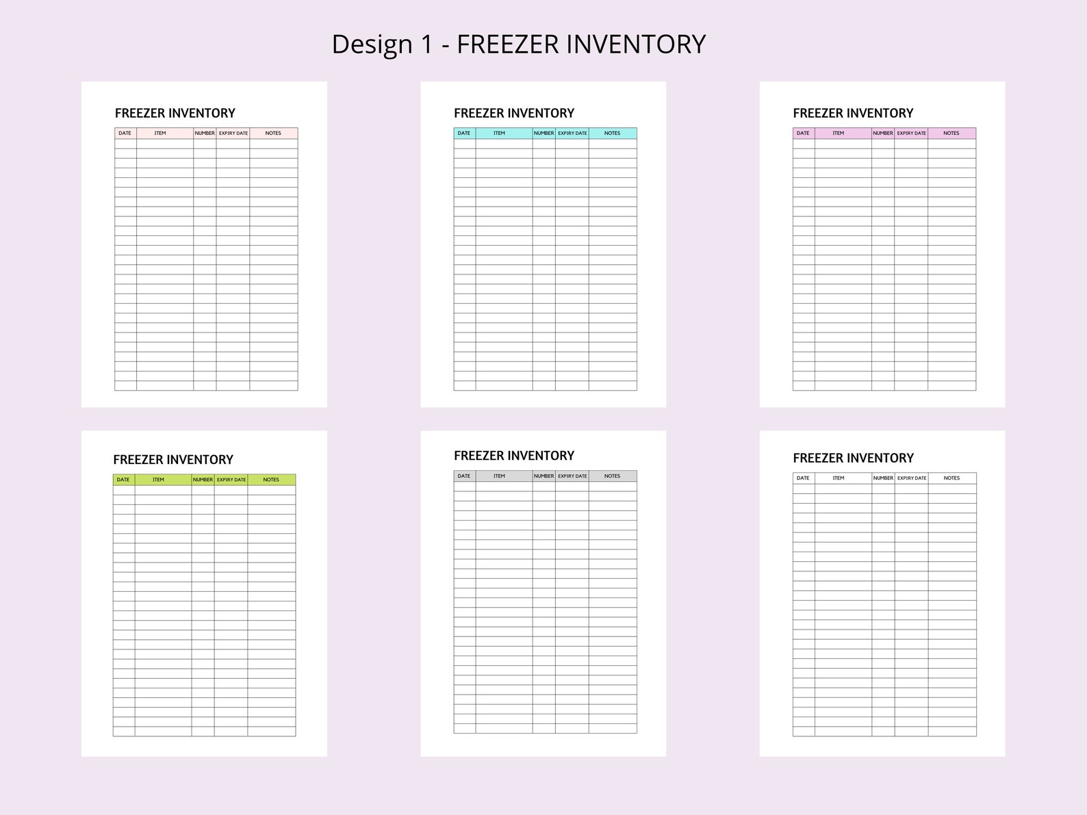 Kitchen Inventory Printable, Fridge, Freezer and Pantry Inventory ...