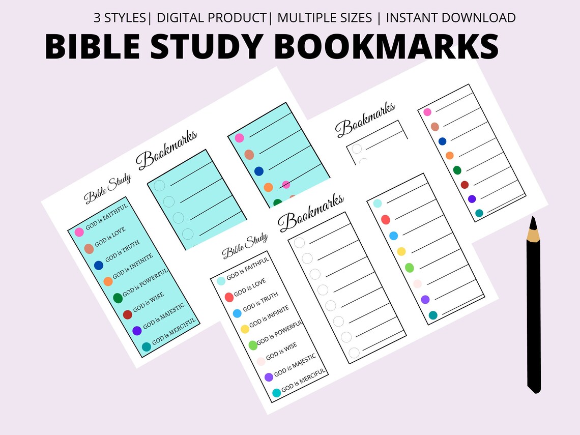 Bible Study Color Chart Bookmarks, Printable Bookmarks - Etsy