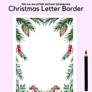 Printable Christmas Letter Border Digital Download Holiday Letter ...