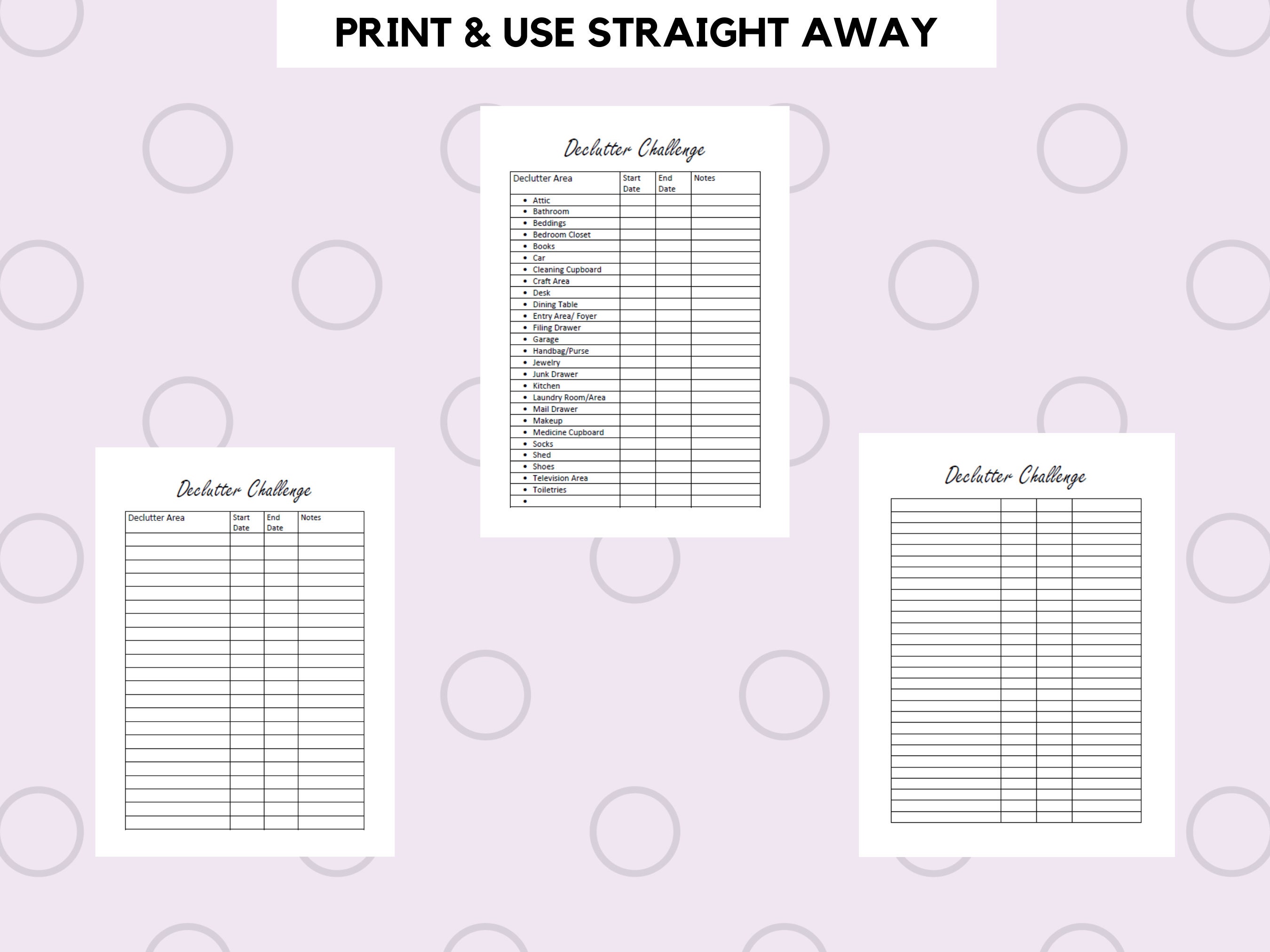 Declutter Challenge, Declutter Tracker, Declutter Printable, Home Clean ...