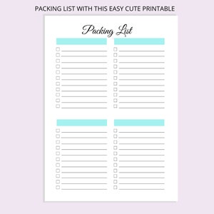 Packing List, Vacation Holiday Checklist, Packing Checklist, Pre ...