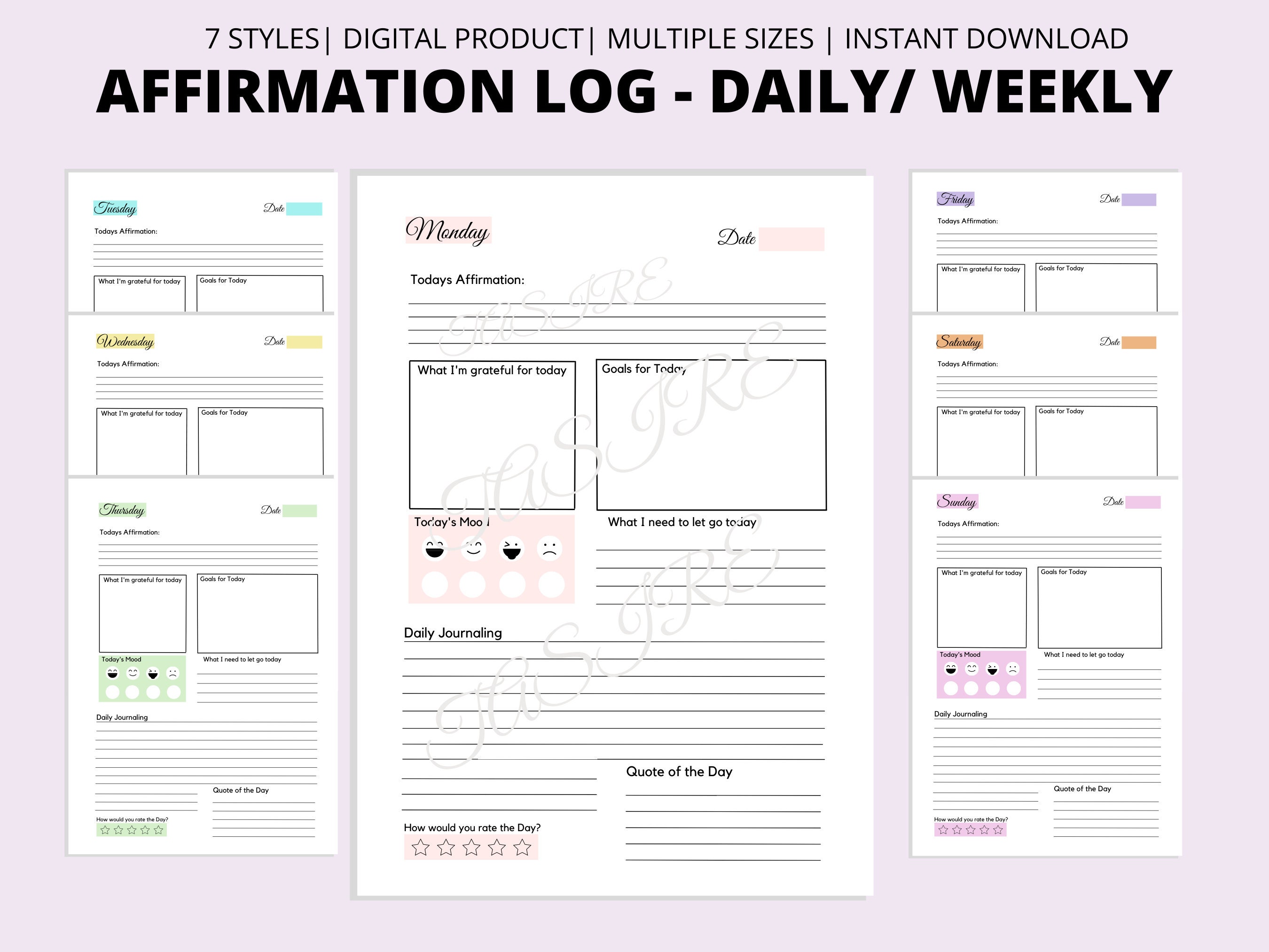 Affirmation Workbook, Affirmation Journal, Daily Affirmations, Mindset ...