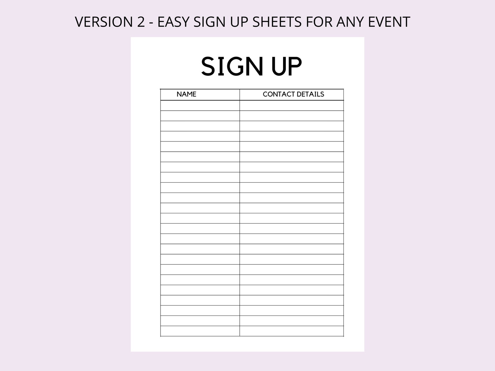 Minimalist Sign up Sheet, 4 Email Sign up Forms, PRINTABLE Sign Up ...