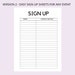 Minimalist Sign up Sheet 4 Email Sign up Forms PRINTABLE - Etsy