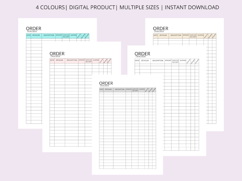 Order Tracker Planner Printable | Online Order Tracker | Shopping ...
