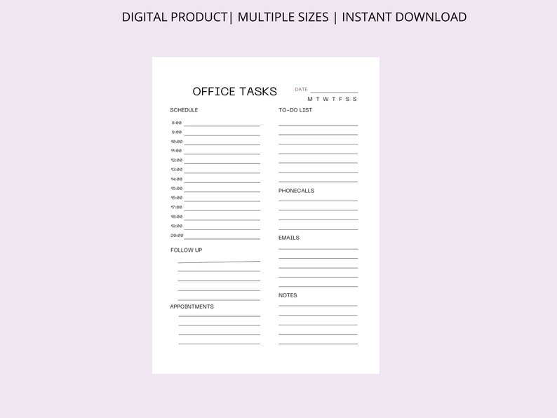 To Do List, Office Task Sheet, Office Task Forms, Office Task Tracker ...