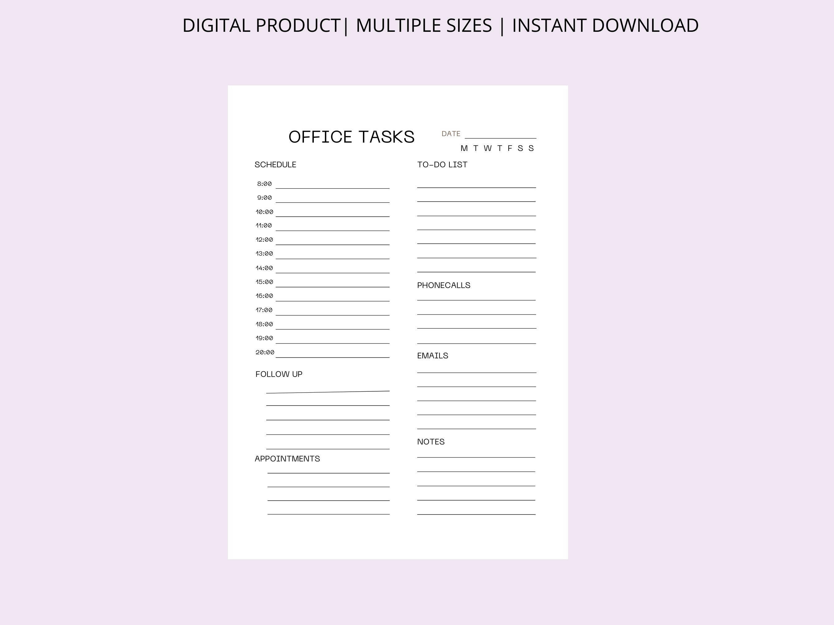 To Do List, Office Task Sheet, Office Task Forms, Office Task Tracker ...