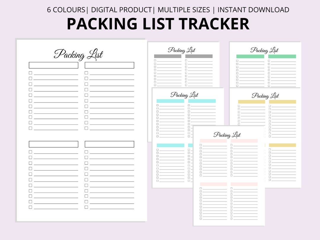 Packing List, Vacation Holiday Checklist, Packing Checklist, Pre ...