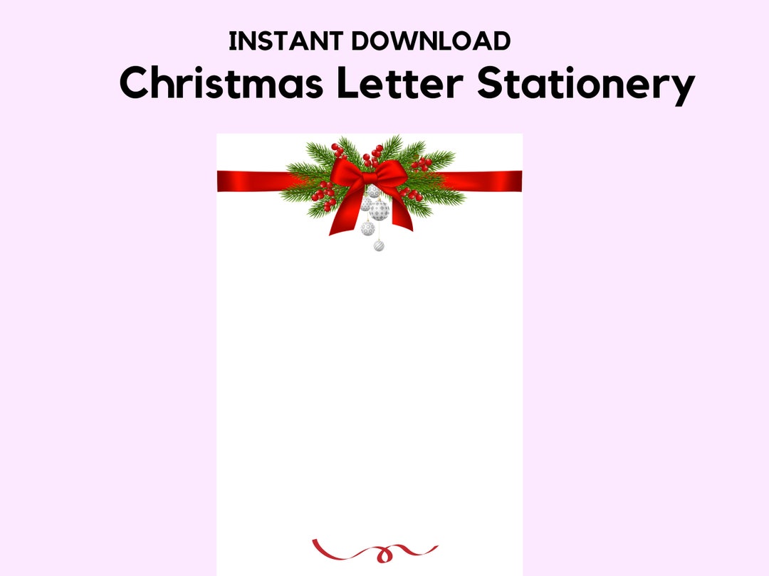 Printable Christmas Letter Border Digital Download Holiday Letter ...