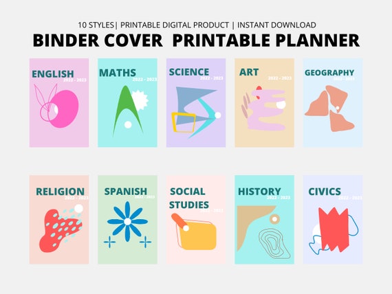 School Binder Cover Printable Binder Covers Binder Covers - Etsy