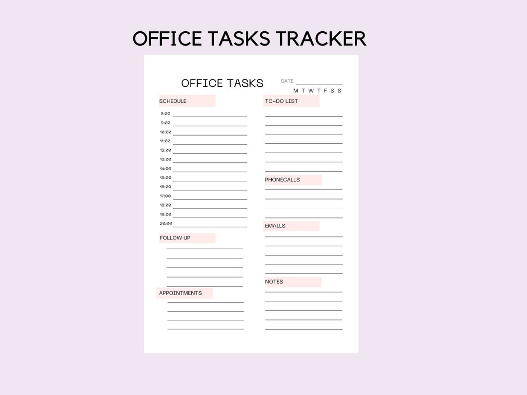 To Do List, Office Task Sheet, Office Task Forms, Office Task Tracker ...